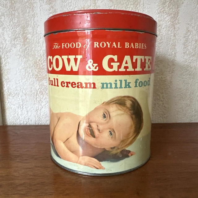 VINTAGE COW & Gate Full Cream Milk Food Tin Baby Kitchen Display £7.50 ...