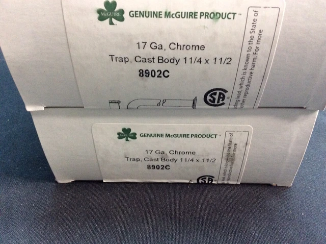 2 PACKS MCGUIRE 8902C P-Trap Cast Brass 1-1/4" x 1-1/2" Chrome 17GA P ...