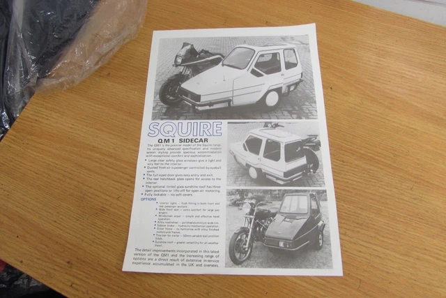 SQUIRE QM1 SIDECAR Specifications Specs Sheet Brochure £10.00 - PicClick UK