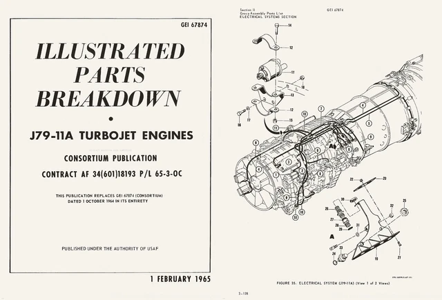 GENERAL ELECTRIC J79 JET ENGINE PARTS MANUAL RARE historic aviation ...