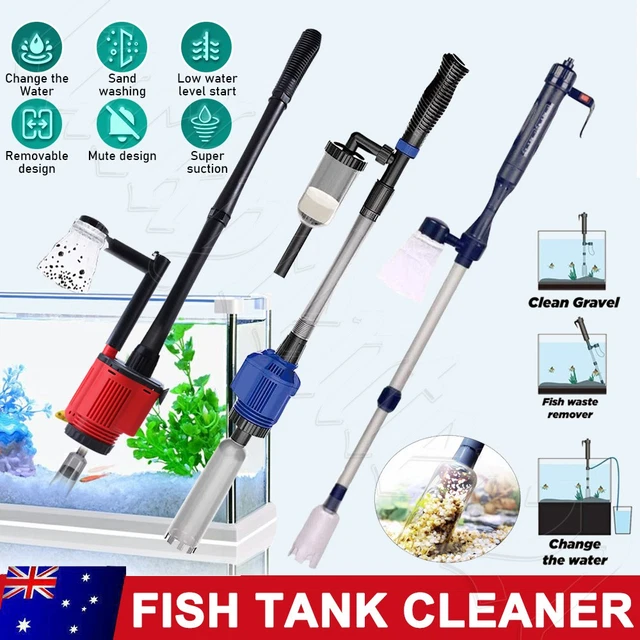 FISH TANK CLEANER Pump Syphon Change Pump Water Filter Aquarium Vacuum ...