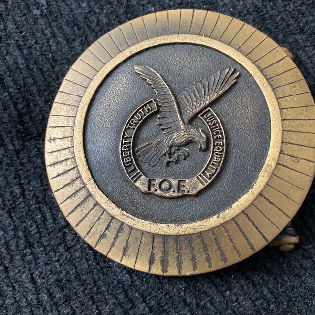 VINTAGE 1970S **F.O.E. FRATERNAL ORDER OF EAGLES** BELT BUCKLE. Very ...