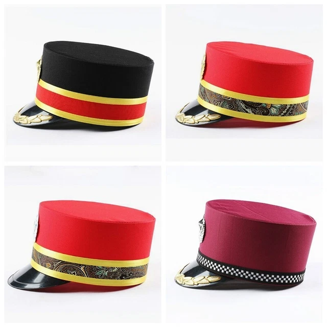 MEN MILITARY COSTUME Top Hat Performance Solider Cap Fancy Dress Hotel ...