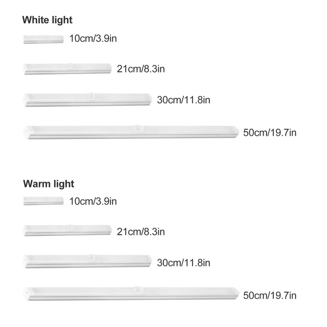 INTELLIGENT LED HUMAN Body Sensor Light Bar Rechargeable Wireless Night ...