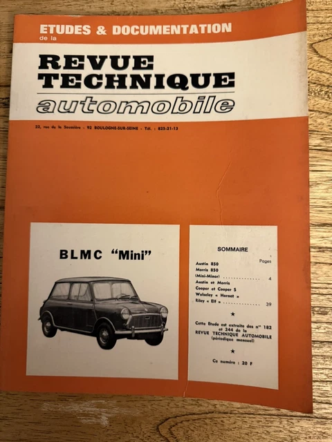 REVUE TECHNIQUE 1970, BLMC Mini Austin 850, Morris, Cooper, Riley ...