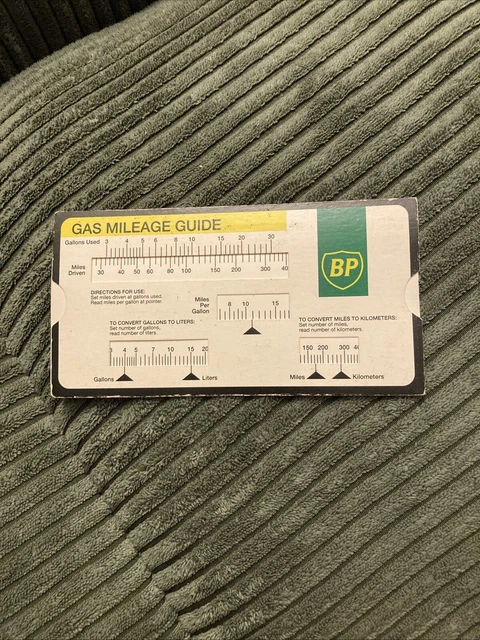 VINTAGE BP GAS MILEAGE GUIDE SLIDE CHART Cardboard British Petroleum £8 ...