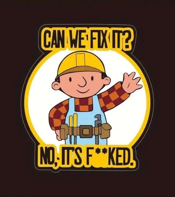 FUNNY BOB THE Builder Can We Fix It Sticker 2"x2.2" (5cmx5.6cm) Gift ...
