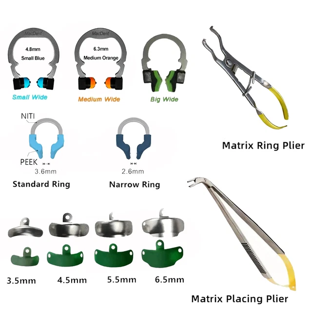 DENTAL MATRIX BANDS Ring Sectional Contoured Matrix Clamp Placing ...