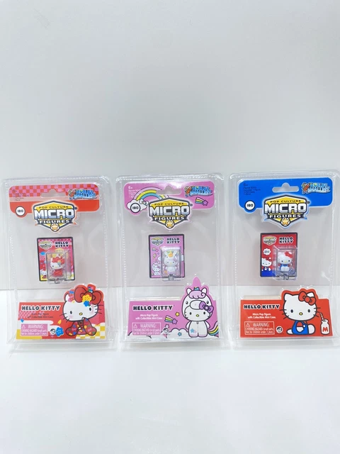 HELLO KITTY WORLDS smallest pop culture micro figure hello kitty 3 Pc ...