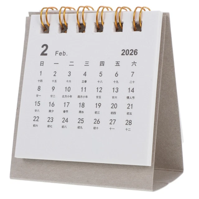 DESK PLANNER CALENDAR Mini 2026 2025-2026 Uk Notepad Desktop Small ...