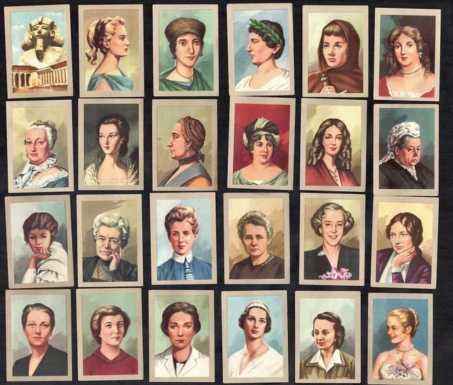 FAMOUS WOMEN CARD Set 1958 Jacques Troy Joan Arc Curie Grace Kelly ...