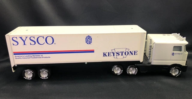 RARE VINTAGE NYLINT Toy Sysco Semi Truck with Trailer Metal 20"L Light ...