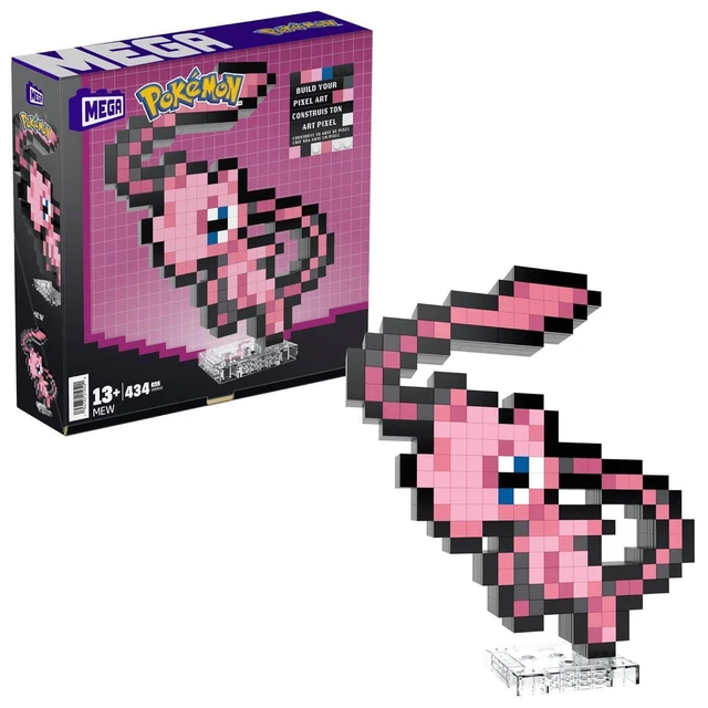 MEGA POKEMON MEW Pixel Art Construction Set Collectable Figure ...