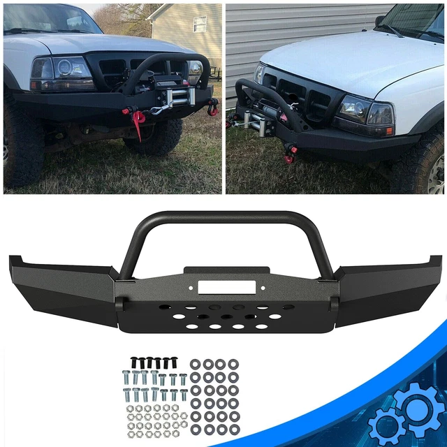 MODULAR FRONT BUMPER Winch with Bull Bar For Ford Ranger 1998-2011 EUR ...
