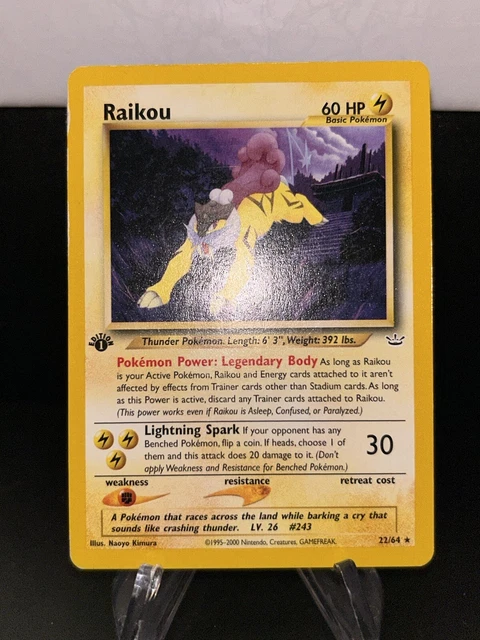 POKEMON CARD RAIKOU 22/64 Neo Revelation Eng Old First Edition EUR 40 ...