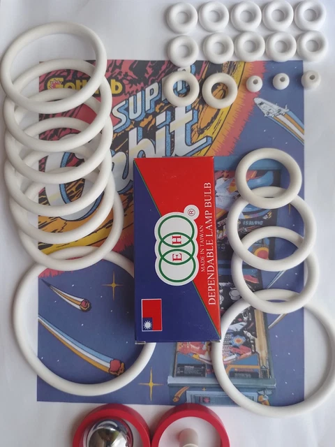 KIT COMPLET-FLIPPER -GOTTLIEB-SUPER ORBIT-ELASTIQUE,BILLE,AMPOULES ...