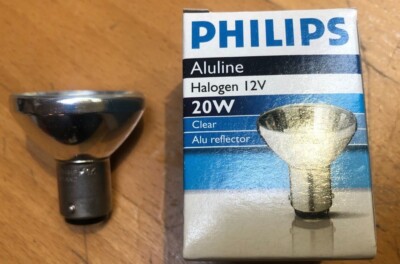 PHILIPS ALULINE HALOGEN Lamp Reflector Clear B15d 12V 20W 32° 6435 CL ...