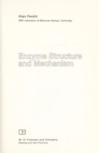 ENZIMA ESTRUCTURA Y Mecanismo Tapa Dura Alan Fersht EUR 6,14 - PicClick FR