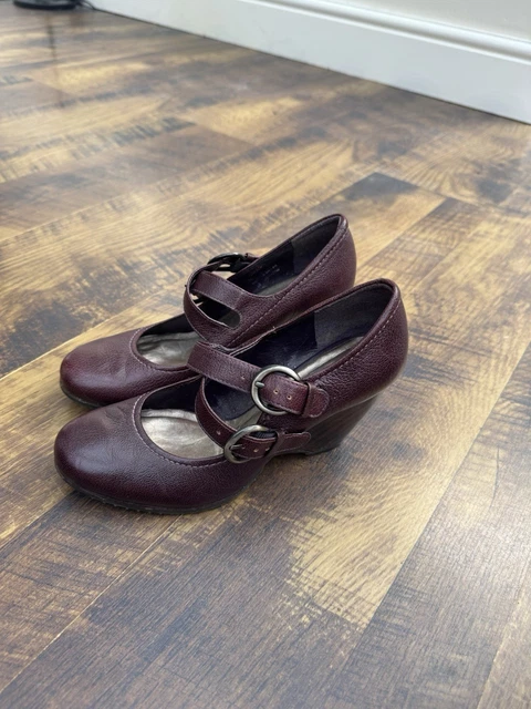 CLARK’S SIZE 5 Mary Jane purple heel wedges Shoes £12.99 - PicClick UK