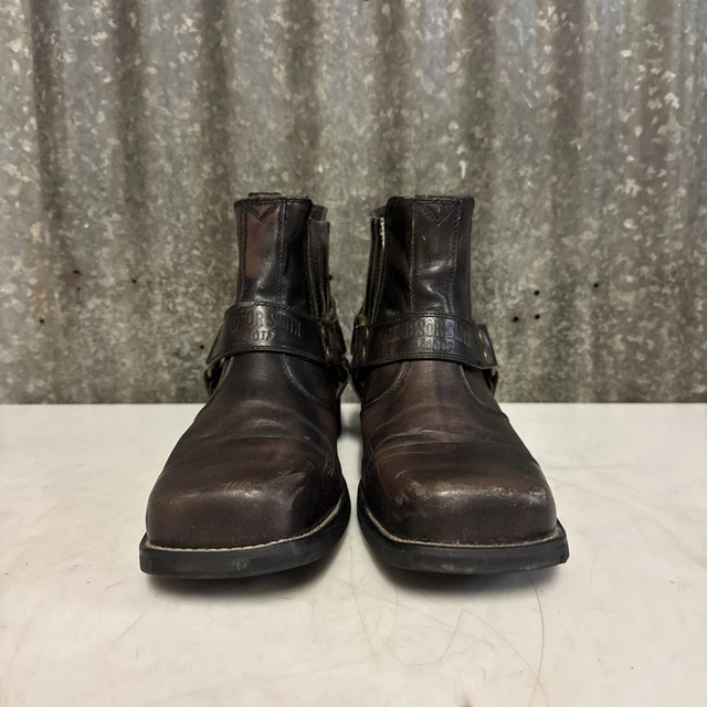 WINDSOR SMITH BROWN Vintage Leather Biker Boots Size Mens AU8.5/US9.5 ...