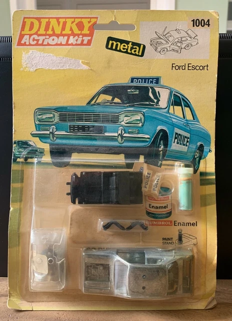 RARE DINKY ACTION-KIT FORD Escort (Black Interior) POLICE, NR:1004 ...
