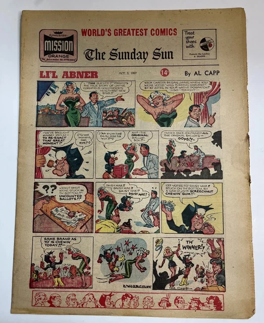 VINTAGE OCT 5, 1957 The Sunday Sun Complete Comic Section 24 Coloured ...