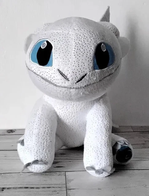HOW TO TRAIN Your Dragon Light Fury Astrid White Sparkly Soft Plush Toy ...