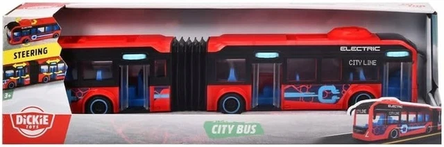 ARTICULATED BUS RED 40cm City Bus Opening Doors Toy Vehicle £64.40 ...