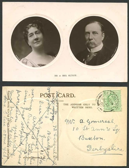 ENGLISH ACTOR WILLIAM Hunter Kendal, Wife Actress Madge Kendal 1908 Old ...
