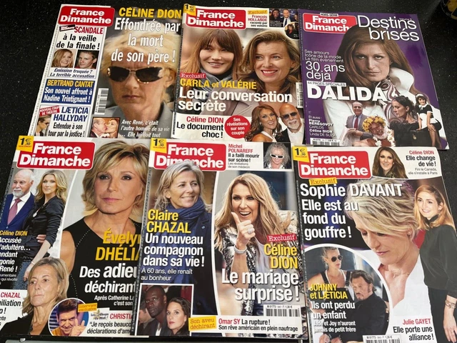 CELINE DION LOT Magazine France Dimanche Toutes Epoques Collector ...