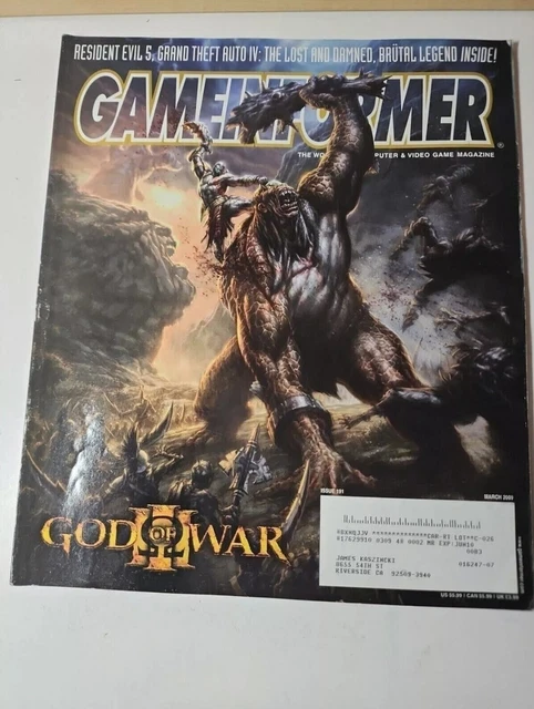 GAME INFORMER MAGAZINE(MARCH 2009, Issue 191) God Of War 3 Nice £9.31 ...