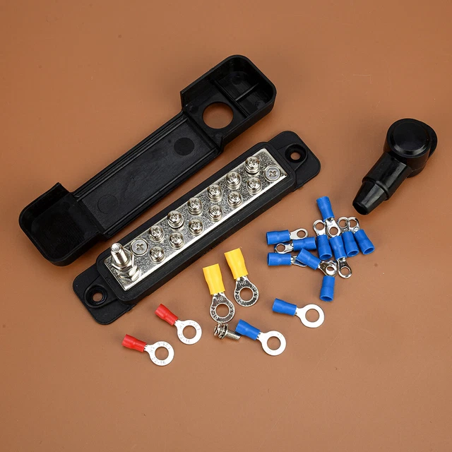 12 POINT POWER Distribution Busbar Bus Bar & Terminal Blocks For Boat ...