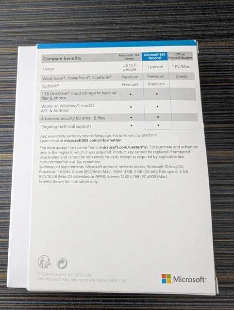MICROSOFT OFFICE 365 Personal Subscription 1 Year Key £35.00 - PicClick UK