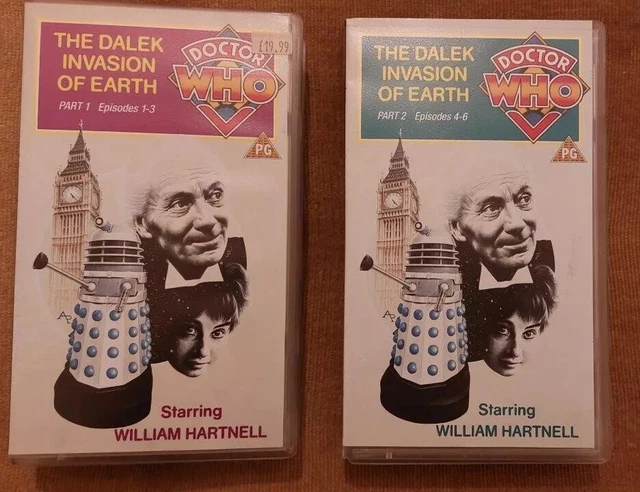DOCTOR WHO THE Dalek Invasion of Earth VHS Video BBCV4353 Yellow Label ...