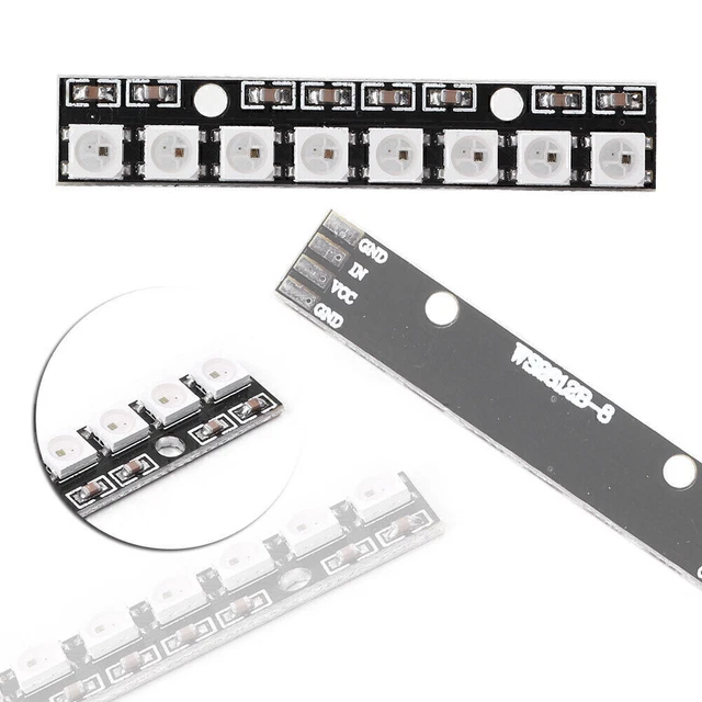 8 CHANNEL WS2812 5050 RGB 8 LED Light Strip Driver Board Fit Black $7. ...
