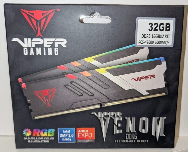 PATRIOT VIPER VENOM RGB 32GB (2x16GB) PC RAM Memory DDR5 6000 ...