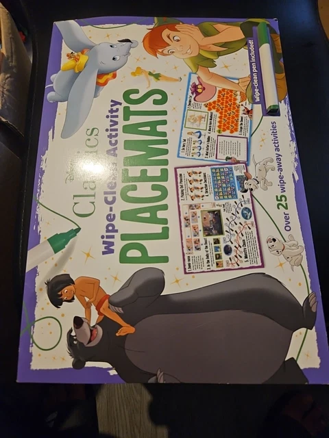 DISNEY CLASSICS: WIPE-CLEAN Activity Placemats - Free Tracked Delivery ...