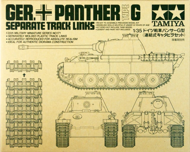 TAMIYA MODELS PANTHER Track Links G Type Model Kit EUR 28,47 - PicClick DE