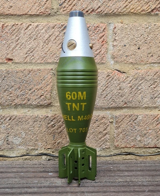 60MM M49A1 MORTAR Shell Replica. WW2 3d printed plastic. M19 £34.99 ...