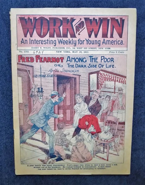 1925 PULP MAGAZINE Work and Win Fred Fearnot Hal Standish Vintage Novel ...