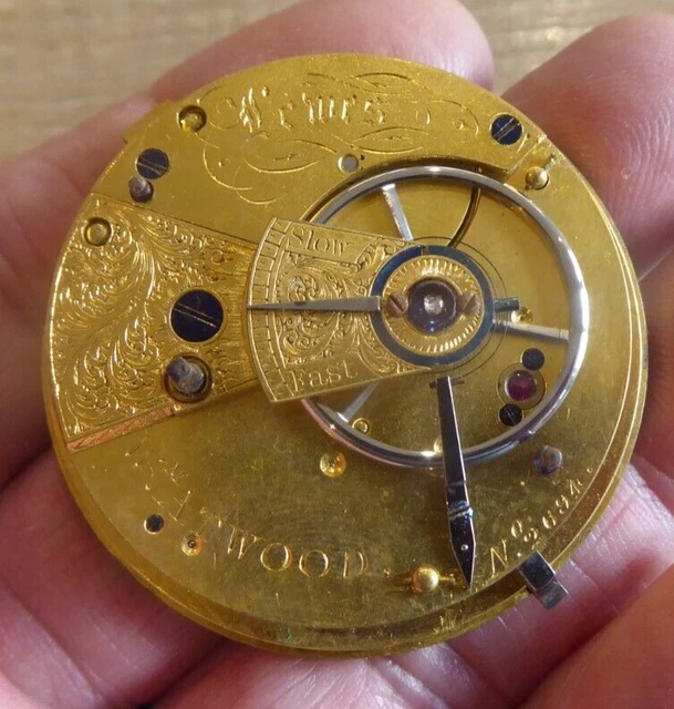 RARE LEWES WILLIAM Atwood Antique Gents Fusee Pocket Watch Movement ...