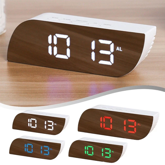 RÉVEIL MIROIR MODERNE affichage numérique de la température et de la date aff EUR 20,87 ...