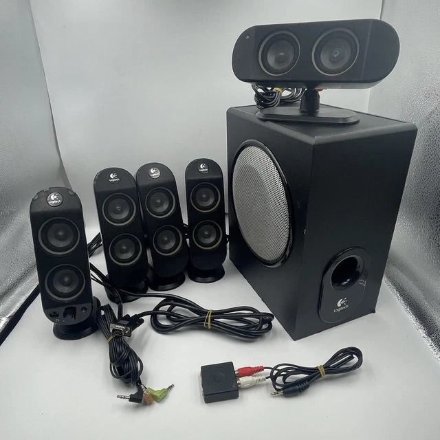 LOGITECH X-530 5.1 Speaker System with Subwoofer - ROUGH CONDITION £63. ...