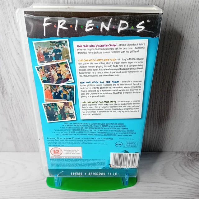 FRIENDS SERIES 4 Episodes 13.16 Vhs Tape - Rare Retro Movie Series ...