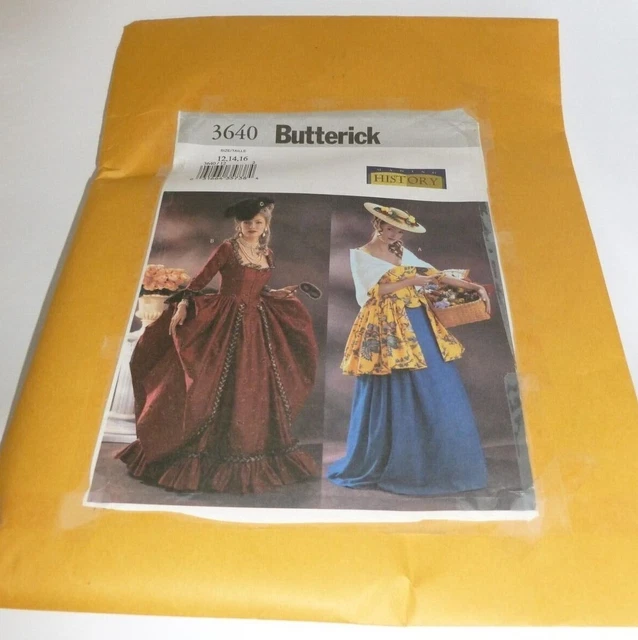 FRENCH COLONIAL 1800'S Historical Costume Sewing Pattern 12-16 ...