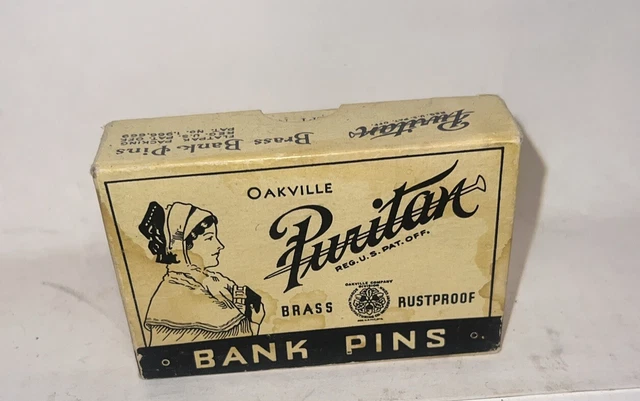 OAKVILLE PURITAN BRASS Rustproof Bank Pins Scovill Manufacturing Co ...