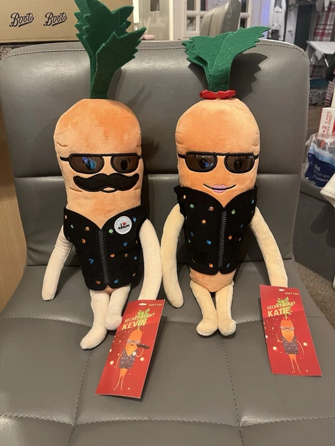 BNWT ALDI SECRET Agent Kevin & Katie Carrot Christmas 2024 Plush Toys ...
