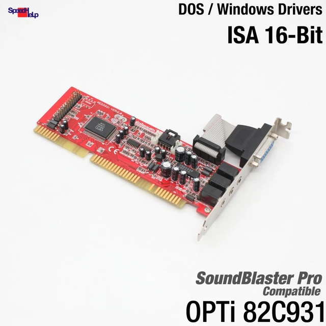OPTI 82C931 ISA 16-BIT Son Carte Card Ms-dos Windows 3.11 NT 95 98 ...