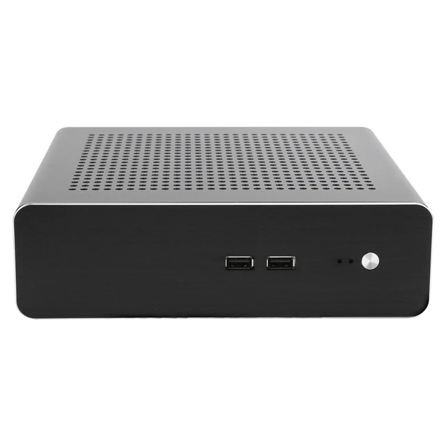 (BLACK)G60S HTPC CHASSIS Full Aluminum DCATX Power Supply MiniITX Case ...
