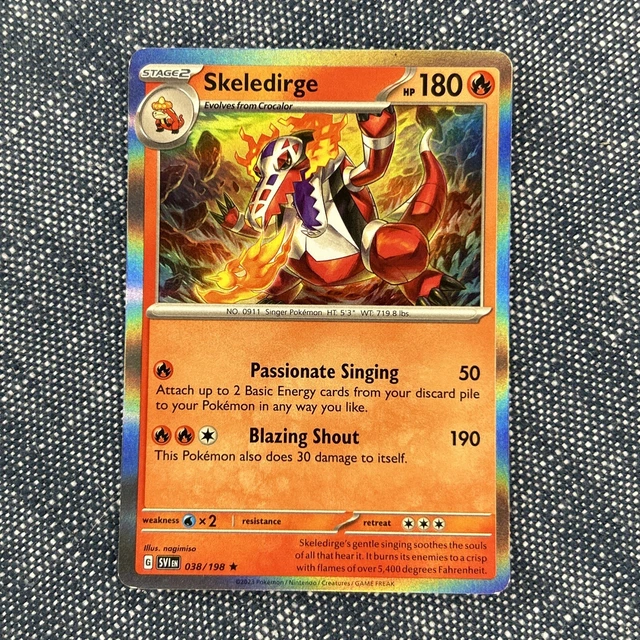 POKÉMON TCG SKELEDIRGE Scarlet & Violet Base Set 038/198 Holo Holo Rare ...